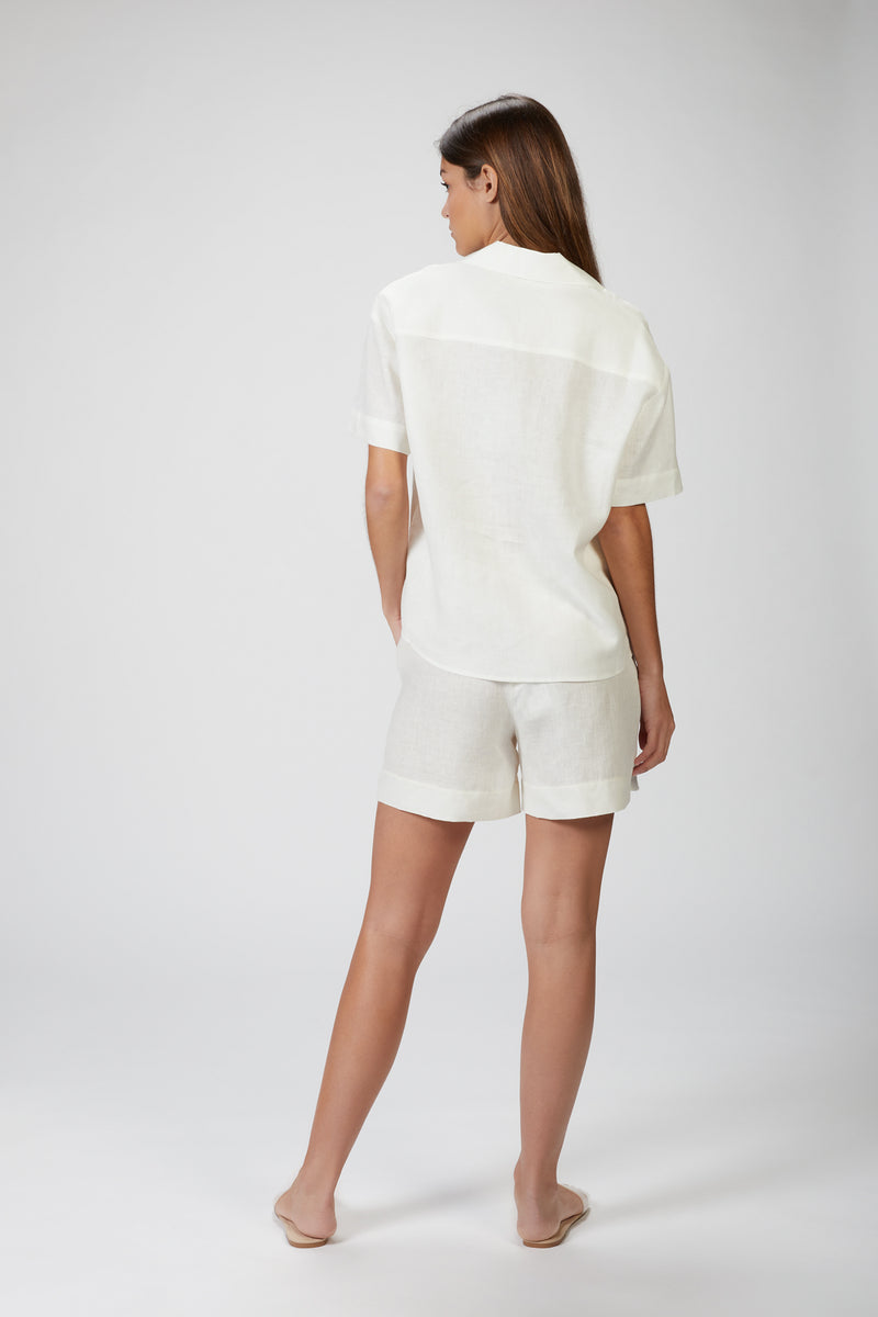 CREAM PRAGUE ORGANIC LINEN SHIRT | ASCENO | The Silence Co