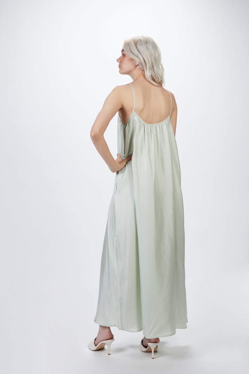 THE NAPOLI SILK-SATIN MAXI DRESS | ASCENO | The Silence Co