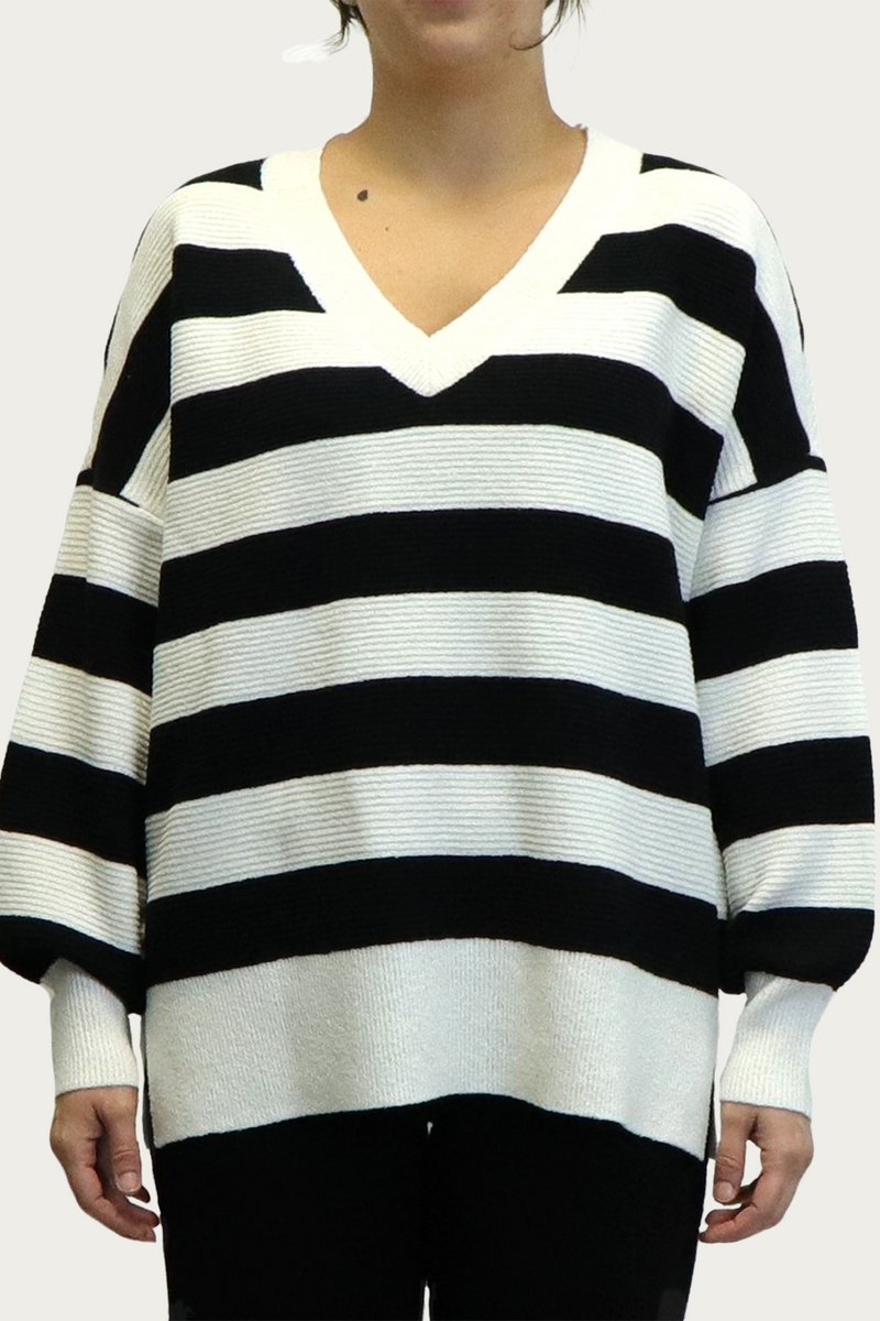 RD STYLE | OVERSIZED OTTOMAN RUGBY STRIPED SWEATER | The Silence Company