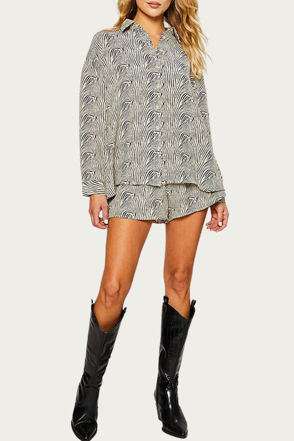 PRETTY GARBAGE | OVERSIZED ZEBRA-PRINT TEXTURED SHIRT | The Silence Company