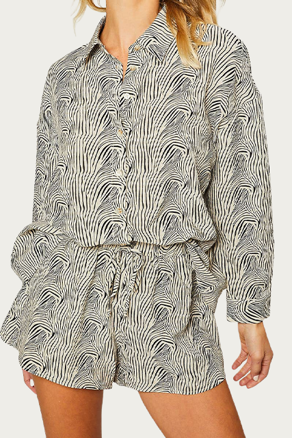 PRETTY GARBAGE | ZEBRA-PRINT TEXTURED HIGH-WAISTED SHORTS | The Silence ...